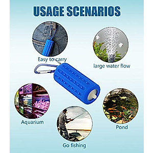 Useekoo USB Aquarium Air Pump, Ultra Durable & Quiet USB Nano Air Pump, Small Air Bubbler for Aquarium Fish Tank with Air Stone and Silicone Tube - Dark Blue