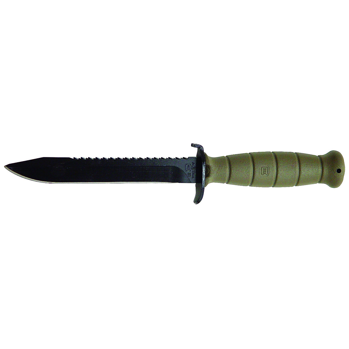 Glock OEM Field Knife 6.5" Fixed Blade with Root Saw, Battlefield Green