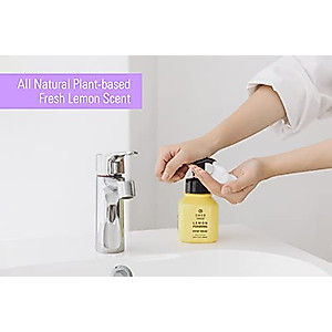 OBED Natural Foaming Hand Soap, Lemon Liquid Hand Soap Pump Bottle, Hydrating and Moisturizing Hand Wash, 65% Lemon Extract and Odor Eliminator, 10.15 fl oz 2 set
