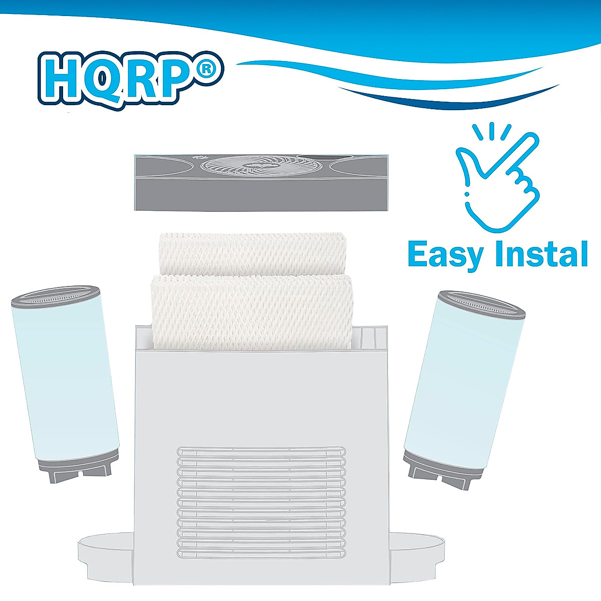 HQRP 2-Pack Wick Filter Compatible with Vornado MD1-0034 Replacement EV100, EV200, EVDC300, EVDC500, Evap2, Evap40 Evaporative Humidifiers