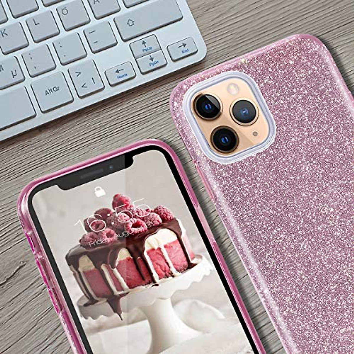 MATEPROX Compatible with iPhone 11 Pro Max case,Bling Sparkle Cute Girls Women Protective Case for iPhone 11 Pro Max 6.5 inch(Pink)
