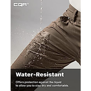 CQR CLSX Men's Cool Dry Tactical Pants, Water Resistant Outdoor Pants, Lightweight Stretch Cargo/Straight Work Hiking Pants, Sedona Pants Tundra, 38W x 32L