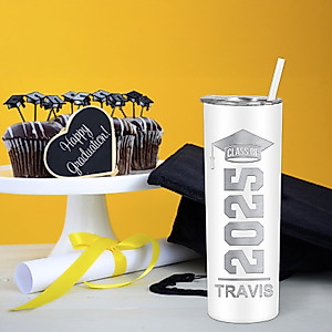 Personalized Graduation Gifts for Her Him, Custom Graduation Tumblers with Name,Class of 2025 Bulk Graduation Gifts,High School College Graduation Gift for Women Men Girls,Customized Graduation Cup