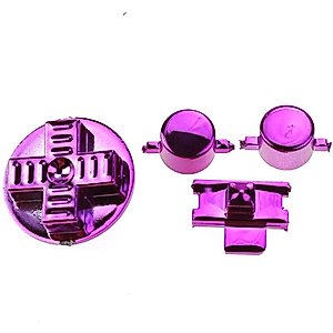 Limentea Chrome Buttons A B D-Pad Direction Keypads Power ON Off Buttons for Gameboy GB DMG-01 Replacement (Chrome Rose Red)