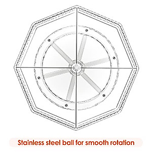 Lazy Susan Organizer, Spice Rack Rotating Organizer with 4 Dividers, Lazy Susan Turntable for Cabinet, 11'' Clear Lazy Susan Turntable Organizer, Spinning Seasoning Organizer for Cabinet Storage