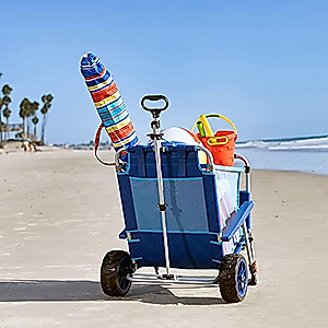 WSDJ 2-in-1 Beach Day Outdoors Folding Lounge Chair+Collapsible Beach Cart with Big Wheels for Sunbathing|Sun Chair|Tanning Chair|Portable|Lightweight, Camping Chair, Lounger for Patio