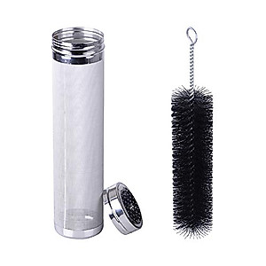 Beer Brewing Dry Hopper Filter, Supkiir Stainless Steel Hop Strainer 300 Micron mesh with Nylon Bristles for Home Beer Brewing, Homemade Brew, Home Coffee