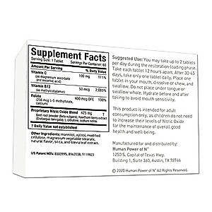 humanN Neo40 Professional - Daily Heart & Circulation Support - Methylfolate, Beet Root Powder, Hawthorn Berry, L-citrulline - 60 Dissolvable Tablets