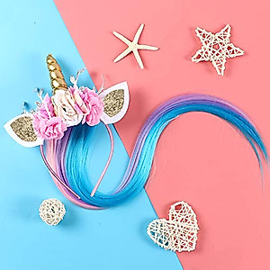 Lorfancy Unicorn Headband for Girls Unicorn Costume Birthday Halloween Party Unicorn Party Supplies Favors(Headband)
