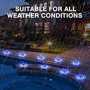 8 Pack Solar Driveway Lights Dock Lights LED Wireless IP67 Waterproof Outdoor Warning Step Lights Marker Lights for Driveway Sidewalk Steps Garden Pathway Yard