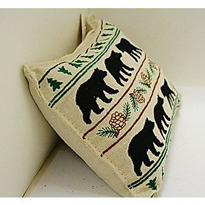 BALSAM FIR PILLOW 5"x7" EMBROIDERED BLACK BEARS Parade