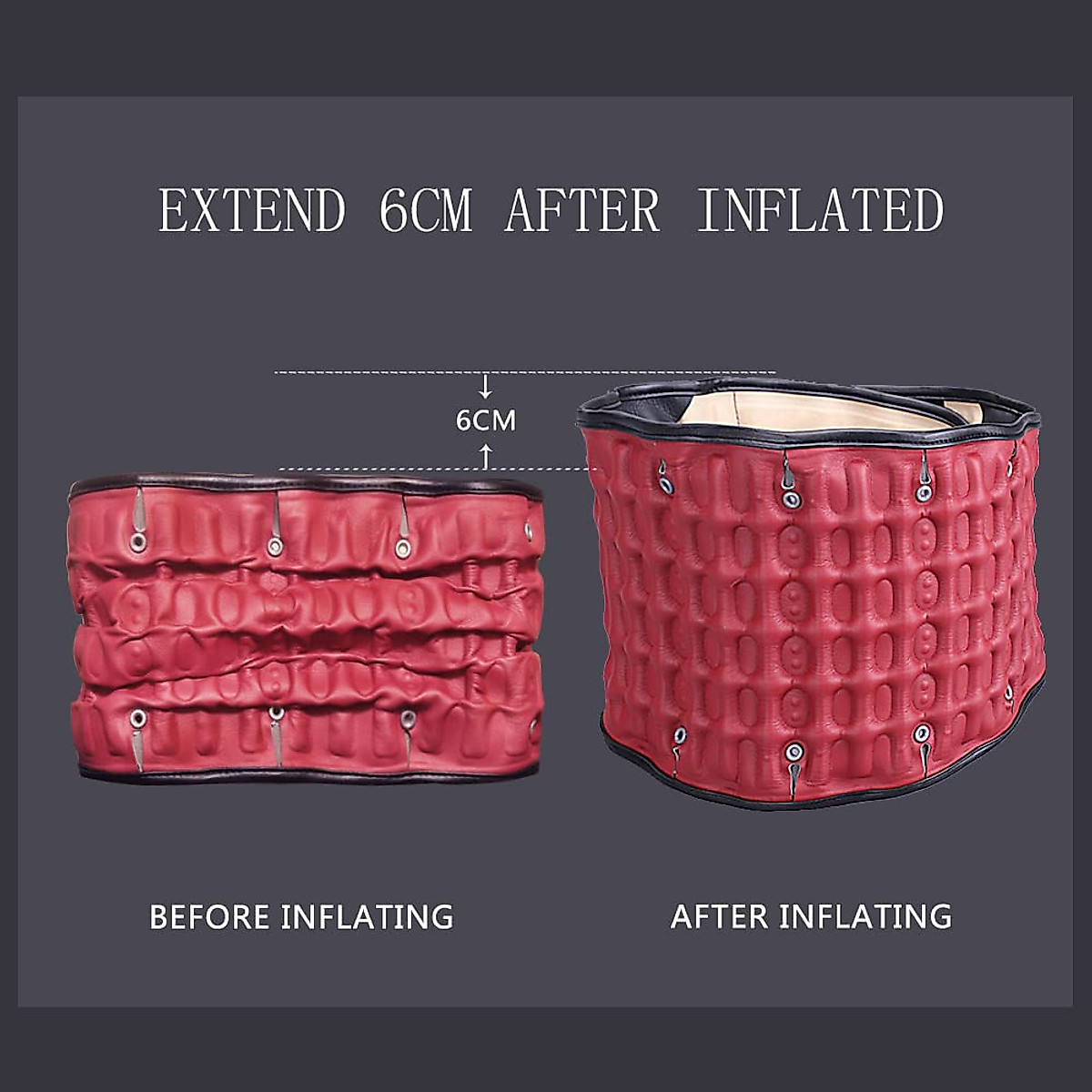 LEAMAI Decompression Back Belt Back Brace Back Pain Lower Lumbar Support Four Colors for Men&Women.(Y01S(25"-36") Red)