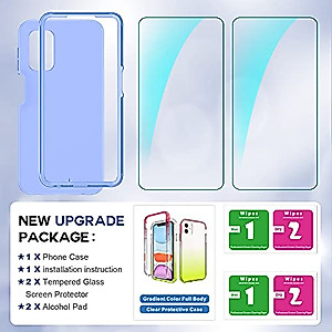 LeYi for Galaxy A32 5G Case, Samsung A32 5G Case, Samsung Galaxy A32 5G Case with [2 x Tempered Glass Screen Protector], Full-Body Shockproof Silicone Phone Case for Samsung A32 5G, Violet