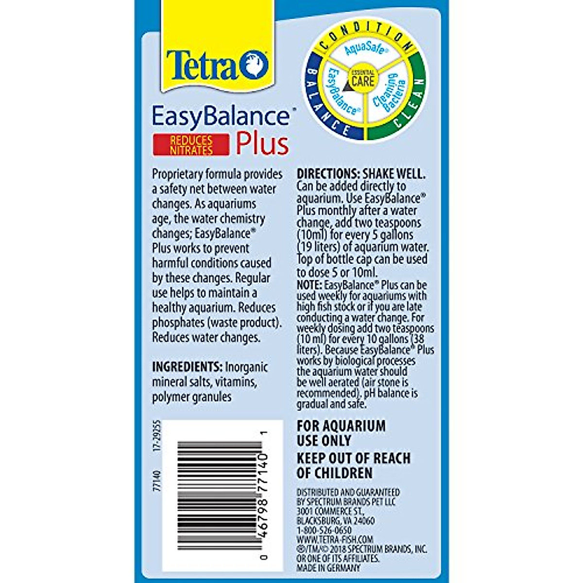 Tetra 77140 EasyBalance PLUS Water Conditioner, 16.9-Ounce
