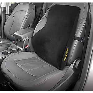 Goodyear GY1015 - Full Size Back Support Pillow for Office Chair or Car / SUV - Helps Relieve Pain - 100% Pure Memory Foam - Improves Posture - Fits Most Seats - Premium Soft Plush