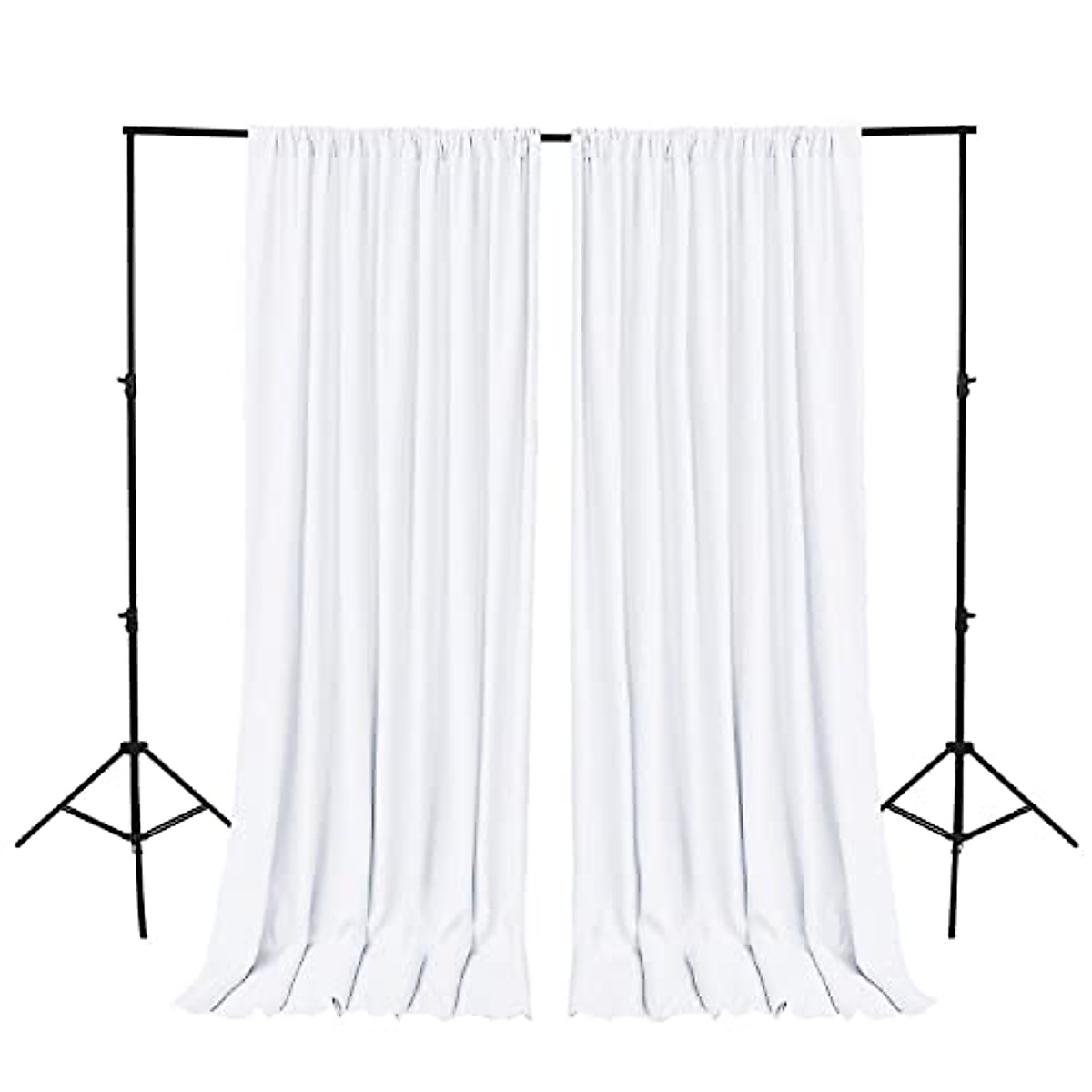 Hiasan Backdrop Curtains for Parties, Polyester Photography Backdrop Drapes for Family Gatherings, Wedding Decorations, 5ftx10ft, Set of 2 Panels