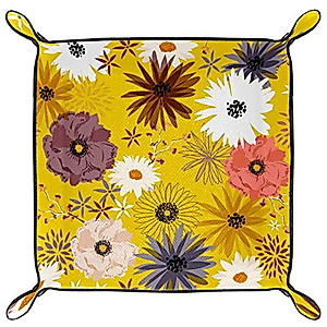 Mapotofux Vanity Tray, Toilet Tank Storage Tray, Resin Bathtub Tray Bathroom Tray, Vintage Liberty Flower Pattern