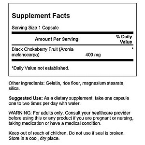 Swanson Full Spectrum Aronia (Chokeberry) 400 Milligrams 60 Capsules (2 Pack)