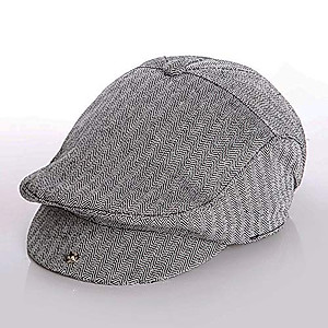 INOGIH Boys Tweed-Newsboy Cap Toddler Cotton Beret Hat 6M to 2 Years (Black, 1T-2.5T)