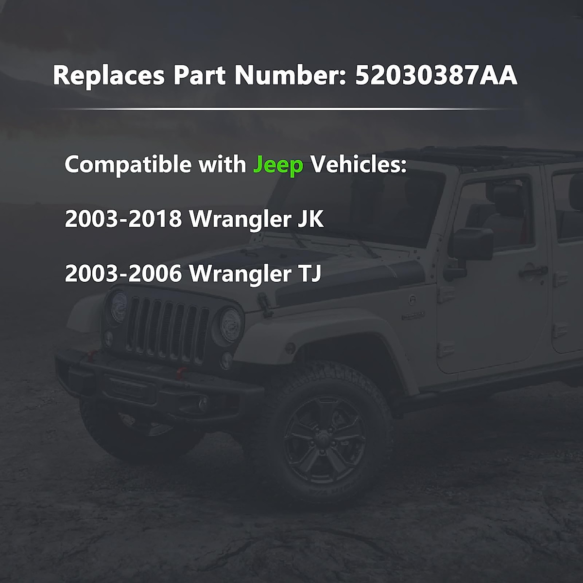 Gas Cap Replacement for 2003-2018 Jeep Wrangler JK Gas Cap 2003 2004 2005 2006 Jeep Wrangler TJ Fuel Cap Replace 52030387AA 52030387AB 52100552AG Fuel Tank Filler Cap