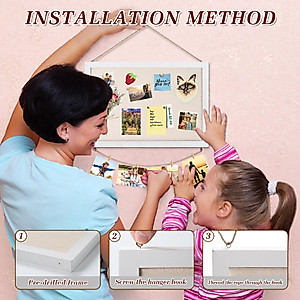 Emfogo Cork Board Wooden Frame Bulletin Board 16"x11" Cork Boards for Walls Office Decor for Girls Room, Office, Bedroom, Kids Room, Classroom