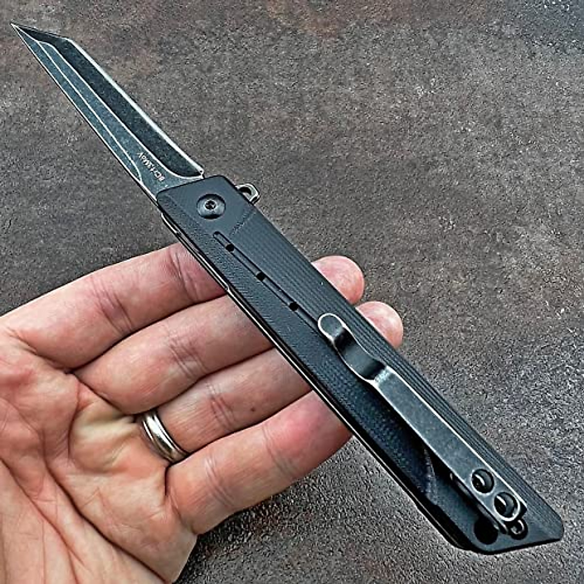 VORTEK Ball Bearing Pivot System Folding Pocket Knife, Everyday Carry, 8Cr13MOV Tanto Blade