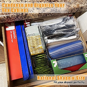 CYEAH 3 Pcs Tea Bag Organizer, 11 x 3.5 x 3 in Clear Tea Bag Holder Oragnizer, PET Tea Bag Storage Organizers, Drink Mix Packet Organizer for Sugar Packet Coffee Condiment Spices Countertop Cabinet