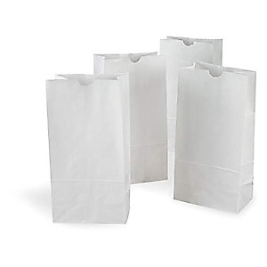 8 lb white paper bags 500/Bundle white lunch bags Great for Grocery/Lunch Bags 8 Pound White Paper Bag - Pack Of 500 (8 lb)