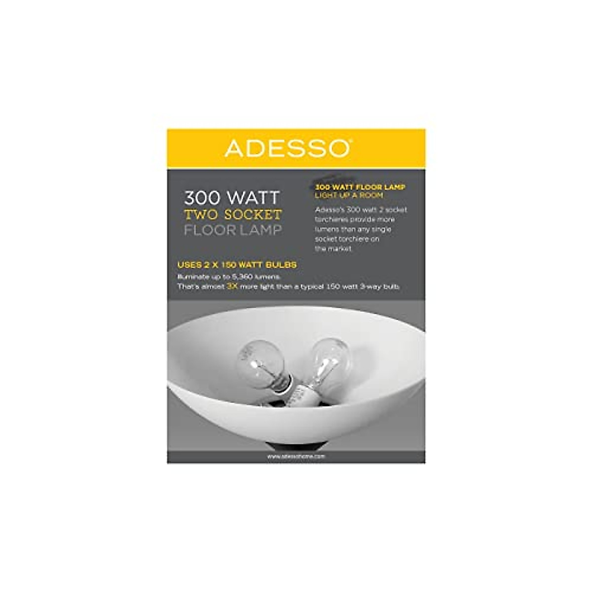 Adesso Home 5120-01 Transitional Two Light Floor Lamp from Metropolis Collection Finish, Black Nickel