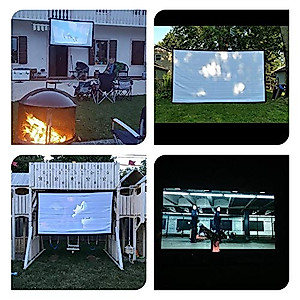 VIBY Projector Screen Outdoor 150 200 Inch 300 Inch White Cloth Material 180 250 Inch Optional 16:9/4:3 for LED (Size : 300 inch)