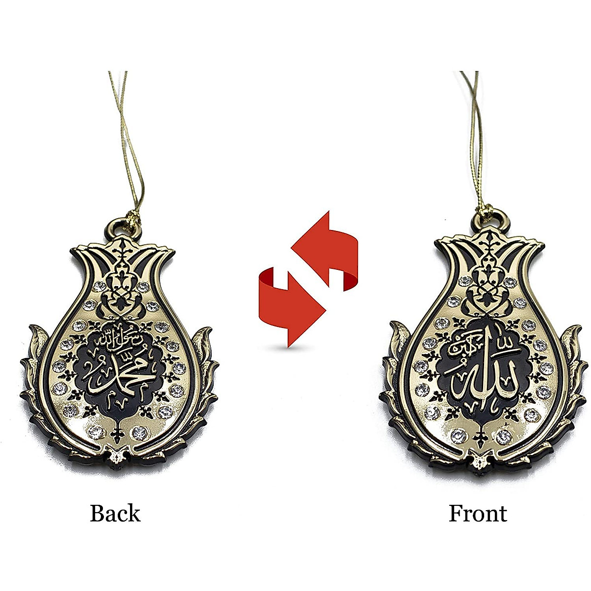 Modefa Turkish Islamic Prayer Rug | Soft Velvet Janamaz Praying Carpet | Muslim Praying Mat for Men & Women Ramadan or Eid | with Car Hanger | Classic Elegant Swirl (Green)