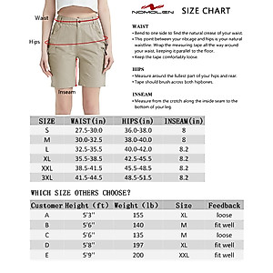 Nomolen Women's Hiking Cargo Shorts Lightweight Quick Dry Outdoor Golf Travel Shorts for Women with Zipper Pockets UPF 50+