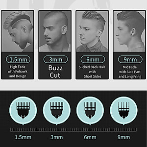 RTICS Hair Clippers for Slicked Hair, Cordless Rechargeable Safety Ceramic Blade Hair Trimmer, Low Noise Restoring Ancient Design Haircut Machine Kit for Men