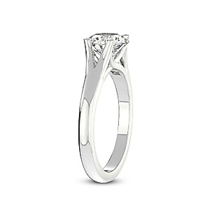 1 Carat IGI Certified Round Shape Lab Grown Diamond Engagement Ring | 14K Or 18K in White, Yellow Or Rose Gold | Cathedral Split Shank Solitaire Lab Diamond Ring | FG-VS1-VS2 Quality Friendly Diamonds