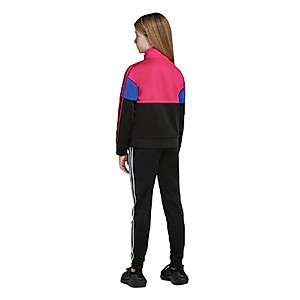 adidas Colorblock Tricot Track Jacket (Large, Real Magenta)