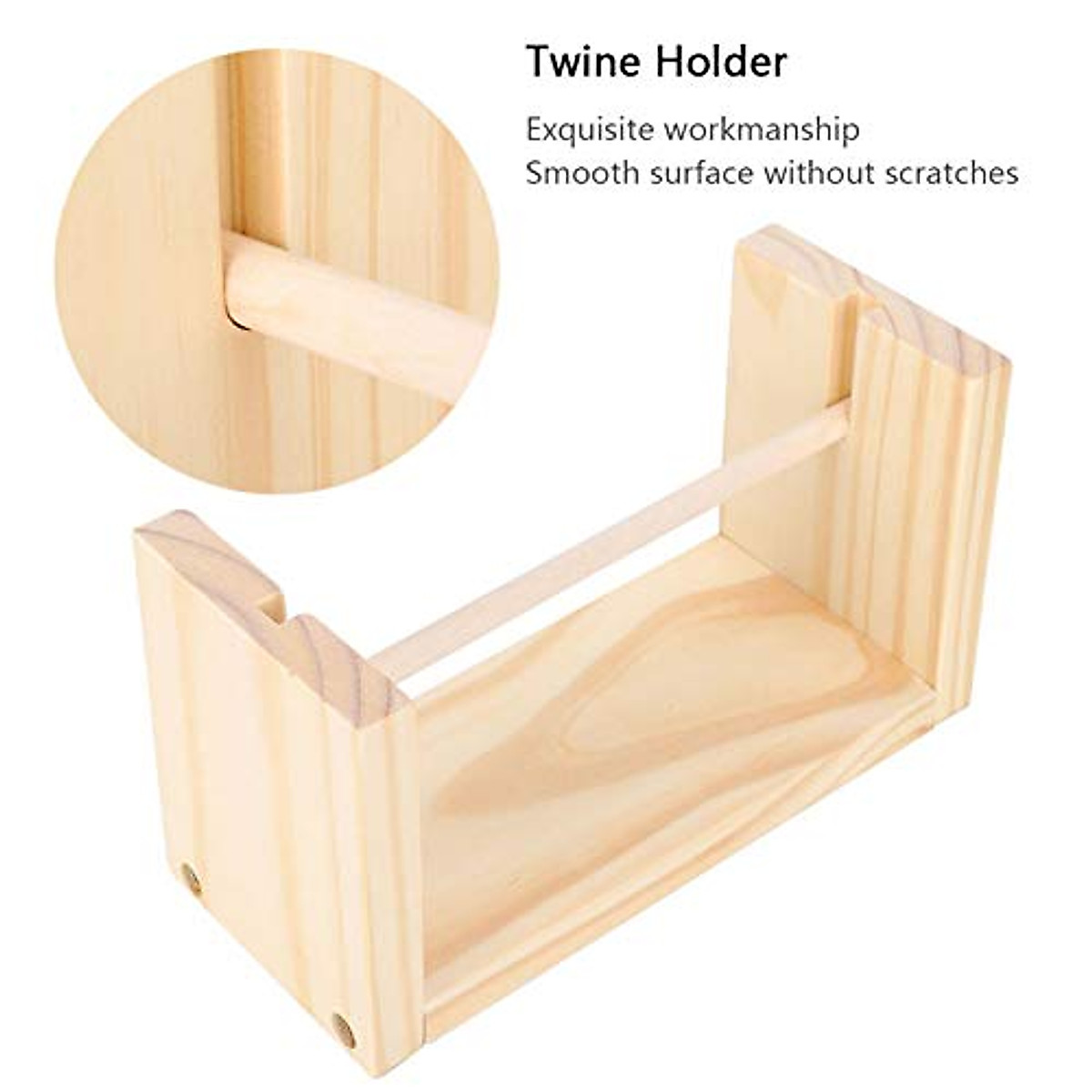 Yaami Yarn Spool, French Hemp Wooden Crochet Thread Rack Twine Holder With Twirling Mechanism String Sewing Spinner Knitting Embroidery Stand Dispenser Weaving Macrame Tool for Home Mall Store 20cm