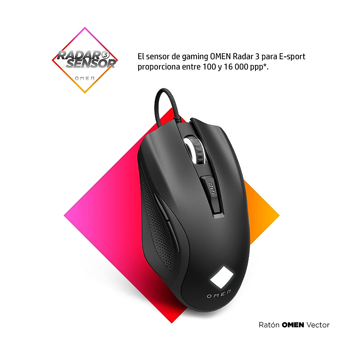 HP OMEN Vector Gaming Mouse with Ergonomic Design and Tunable Weight with RGB Lighting & Omron Switches (8BC53AA#ABL)