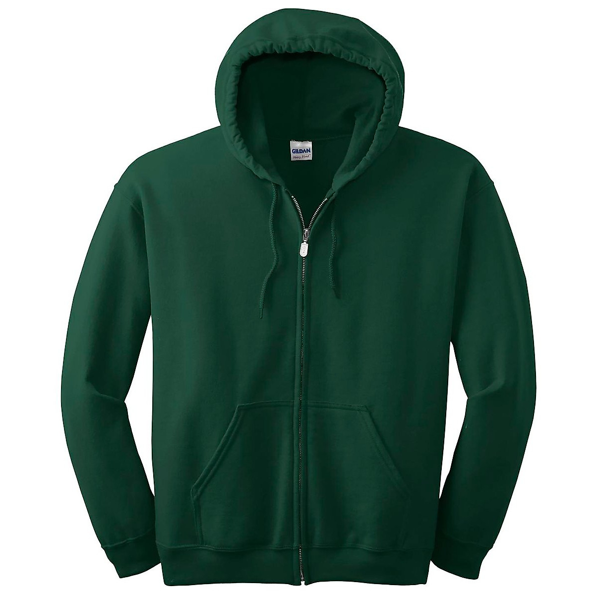 Gildan Adult Fleece Zip Hooded Sweatshirt, Style G18600 Forest Green, Medium