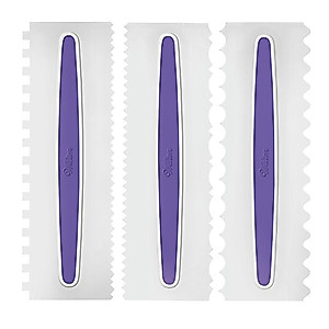 Wilton Comb Icing Smoother Set-3 Piece, White/Purple