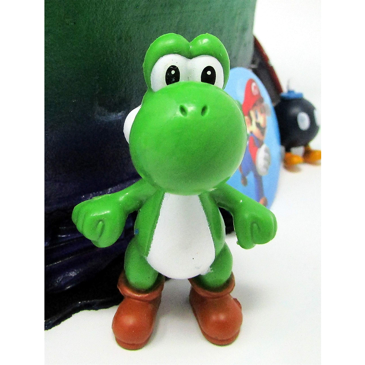 Mario Brothers Birthday Party 22 Piece Mario Birthday Cake Topper Featuring Mario, Luigi, Bullet, Toad, Mushroom, Goomba, Koopa, Shy, Bomb, Lakitu Spiny, Mario Coins, Large Bomb, and 6 Mario 1"