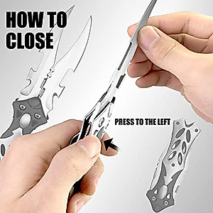 MADSABRE Bundle of 2 Items - Dual Blade Pocket Knife - Japanese Samurai Tanto Fixed Blade Katana - Perfect for Outdoor Hunting Survival Camping EDC Camping Hiking, Unique Gifts for Men