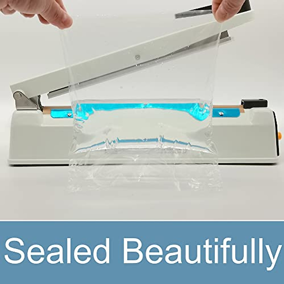 Impulse Heat Sealer 16 inch Mylar Bag Sealer, Heat Sealer for Plastic Bags, Metal Iron Shell, Impulse Sealer 3mm Sealing, Manual Hot Seal Machine with 8 Free Repair Kits(Included 4 Cutter Lines)