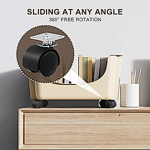 Cofufu 8 PCS 1" Free Punching Pastable Plate Caster, Self Adhesive Swivel Wheels, 360° Rotation Universal Wheel, Adhesive Wheels for Small Appliances, Furniture, Trash Can, Storage Box (Black)