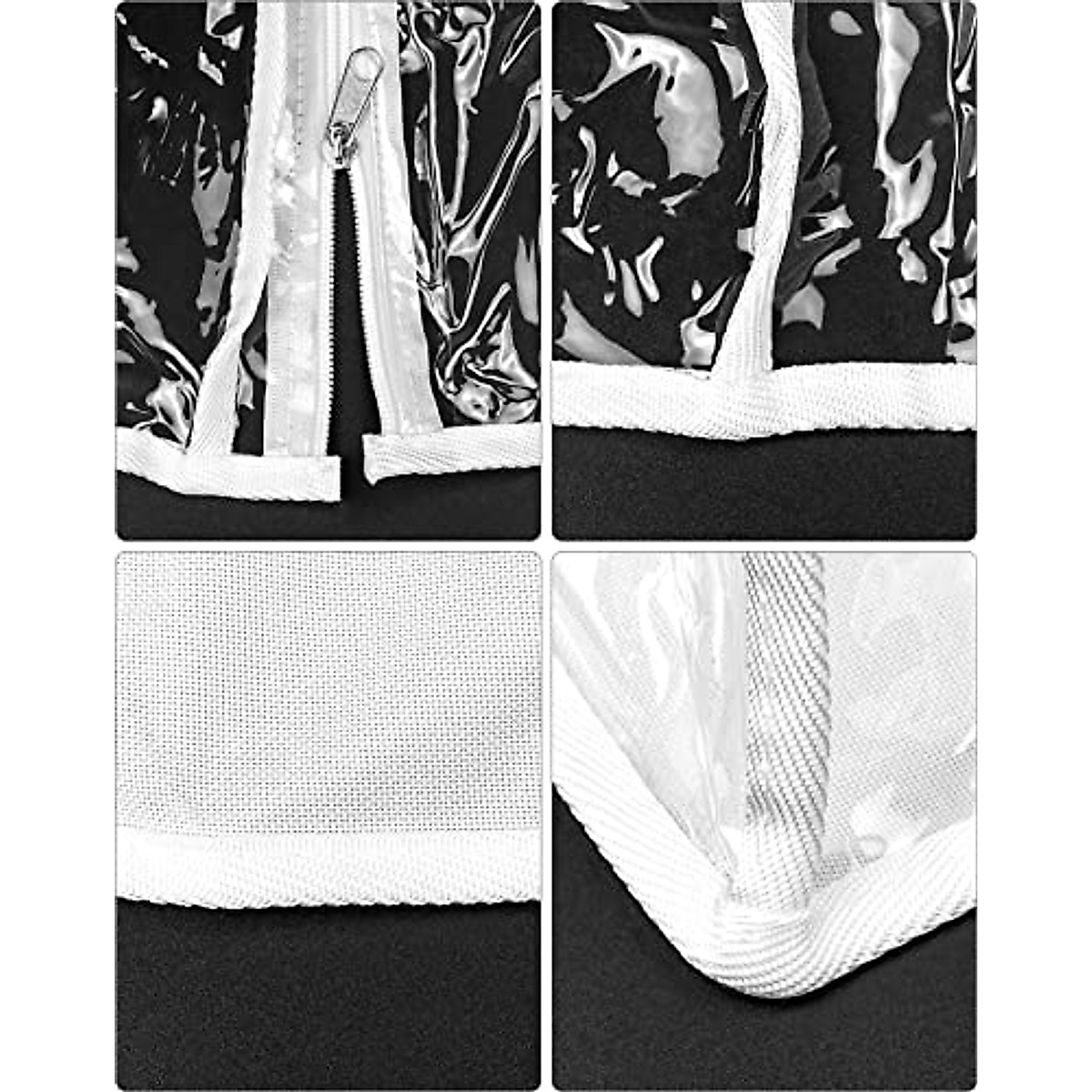 QWORK Bun Pan Rack Cover with Zippers, Clear Plastic Sheet Pan Rack Cover, 28" L x 23" W x 61" H, 20-Tier