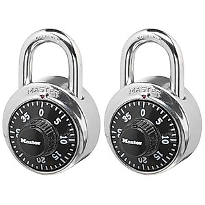 Master Lock Locker Lock Combination Padlock, 2 Pack, Black, 1500T