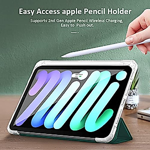 Hoidokly iPad Mini 6 Case 8.3 Inch 2021, iPad Mini 6th Generation Case Clear, Hard Back Cover Cases for 2021 iPad Mini 8.3" 6th Gen A2567 A2568 A2569 -Green