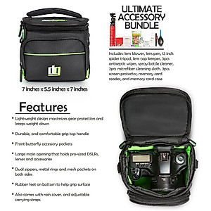 DJI Osmo Mobile 6 Smartphone Gimbal Stabilizer (Black) Accessory Bundle with Deco Gear Small Camera Bag, Lexar 64GB Memory Card, 2 Year CPS Enhanced Protection Pack and Cleaning Kit