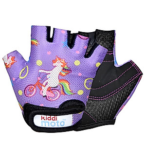 Kiddimoto - Cycling Gloves | Fingerless Gloves for Kids | Perfect for Bike, Scooter & Skateboard | Ideal for Boys and Girls | Available in Different Colourful Designs & Sizes