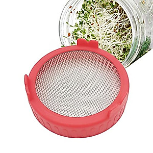 BAIRONG Mason Jar Screen Lids for Sprouting | Wide Mouth Mason Jars Lids | Alfalfa and Mung Bean Sprouts, Stainless Steel Mesh Screen Jar Strainer Sprout Lid for Broccoli Seeds, Alfalfa Adj