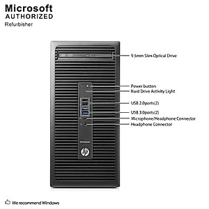 HP EliteDesk 705 G2 Tower Business Desktop PC, AMD Quad A10 Pro-8750B up to 4.0GHz, 16G DDR3, 1T, WiFi, BT 4.0, DVD, Windows 10 64 Bit-Multi-Language Supports English/Spanish/French(Renewed)